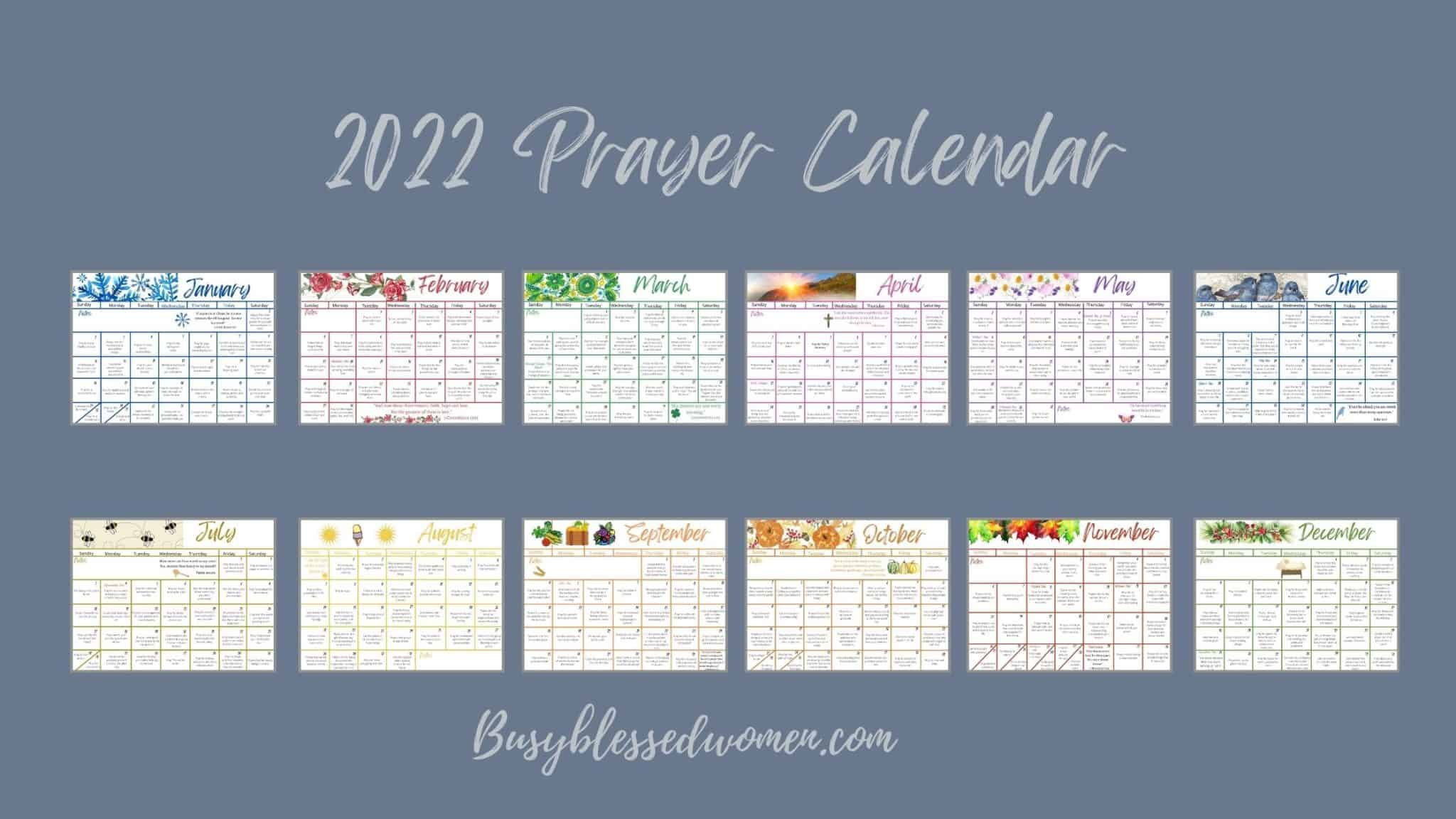 2022 Prayer Calendar